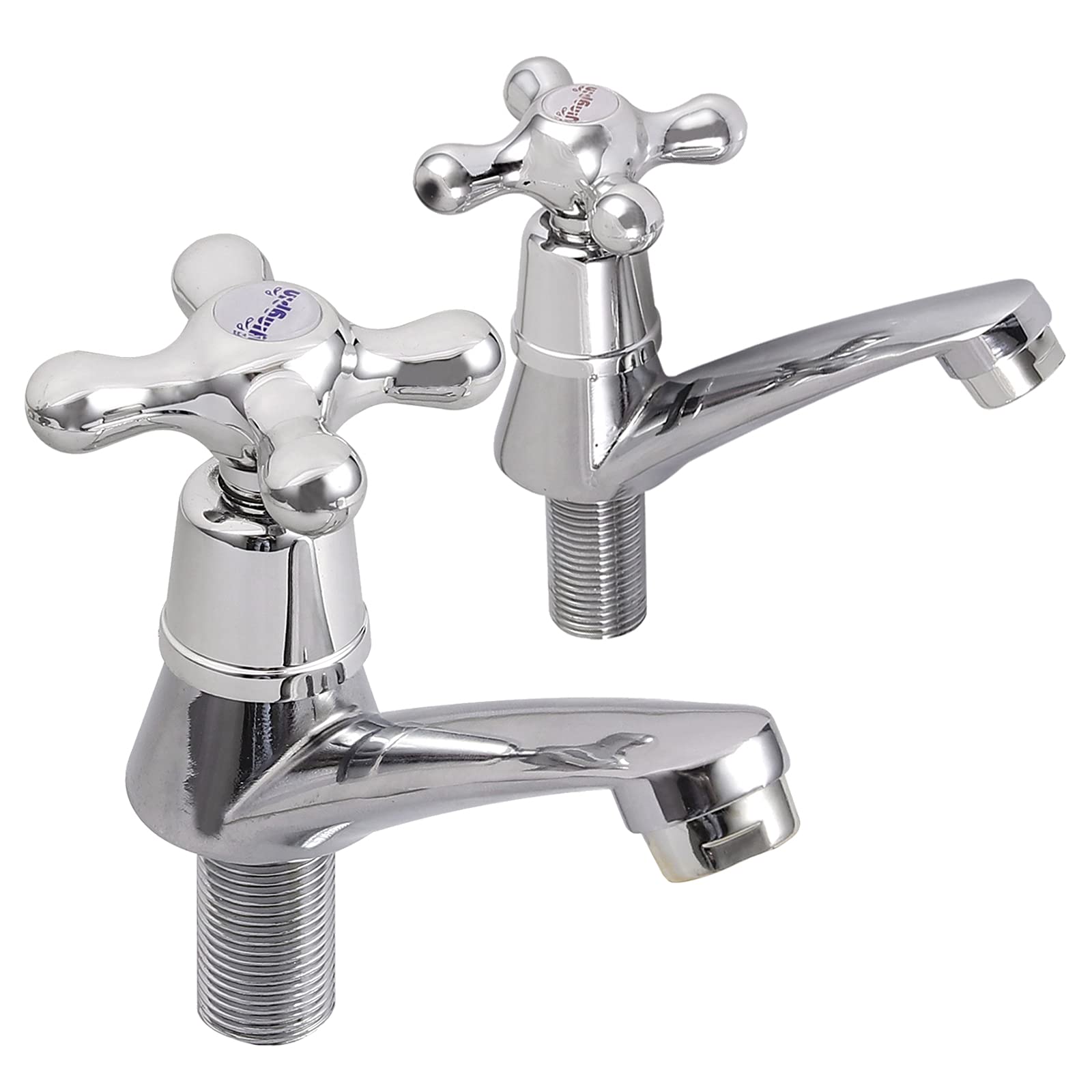 Bohaner 2 x Chrome Lever Basin Taps Basin Mixer Taps Bathroom Sink Taps ...