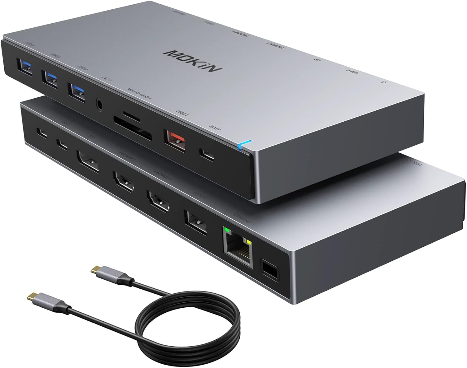 Amazon.com: MOKiN USB C Docking Station 3 Monitors with 2 HDMI ...