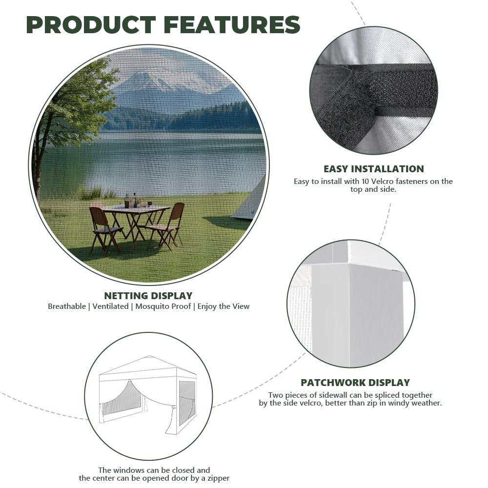 Snapklik.com : MordenApe Mesh Sidewall For 10x10 Pop Up Canopy ...