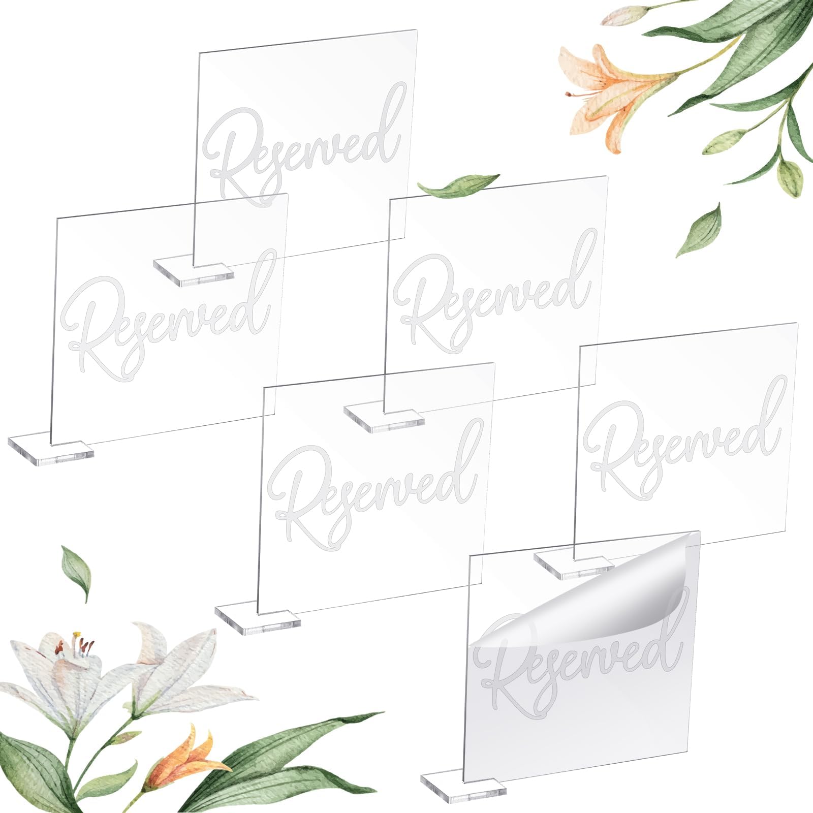 Amazon.com : Bucherry 6 Pcs Acrylic Reserved Table Signs for Wedding ...