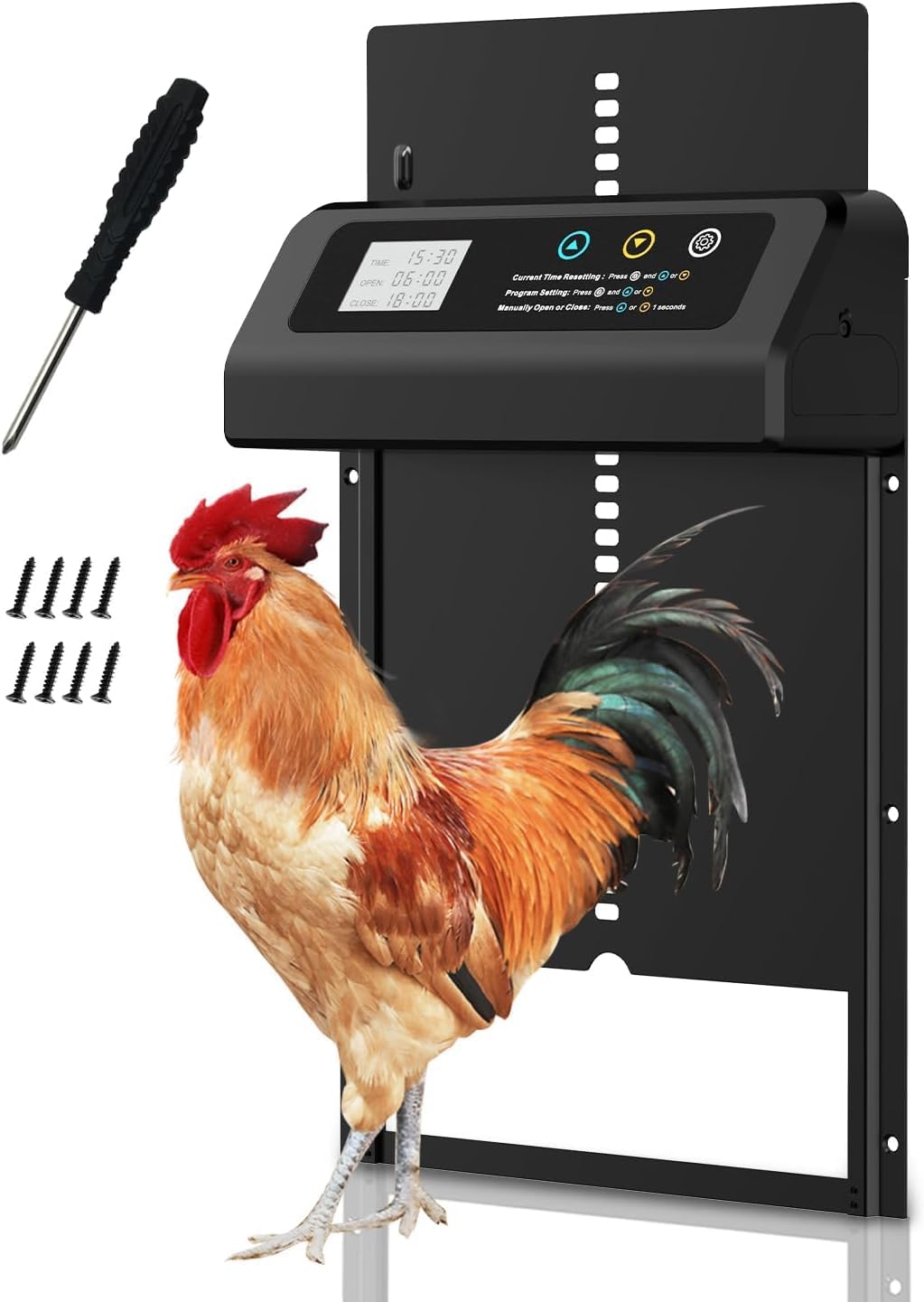 Amazon.com: ETELASE Automatic Chicken Coop Door, LCD Screen Electric ...
