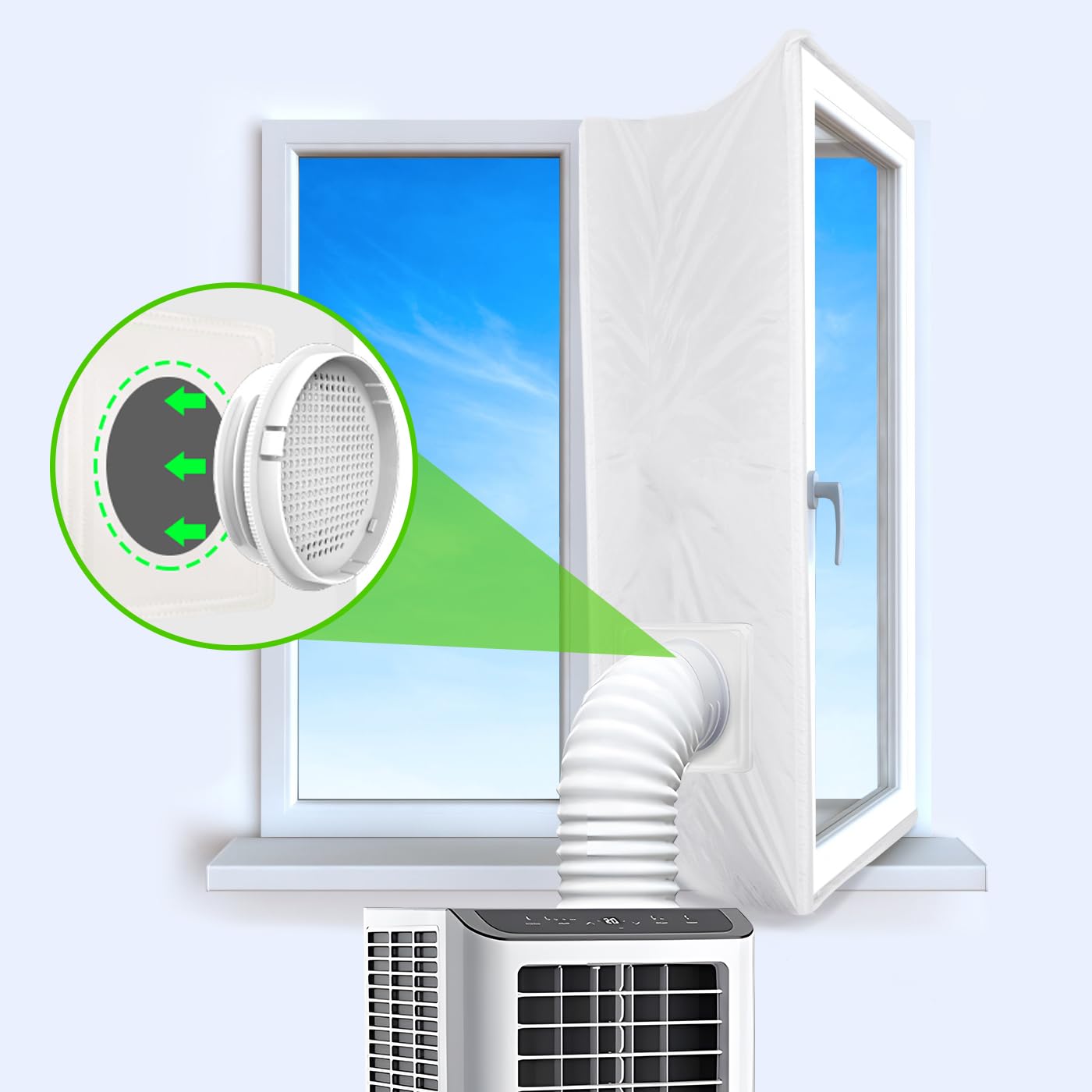 Amazon.com: gulrear Portable Air Conditioner Window Seal Kit with Hose ...