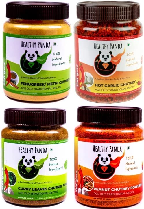 HEALTHY PANDA (125Gms X4) - Chutney Combo - Curry Leaves Podi ...