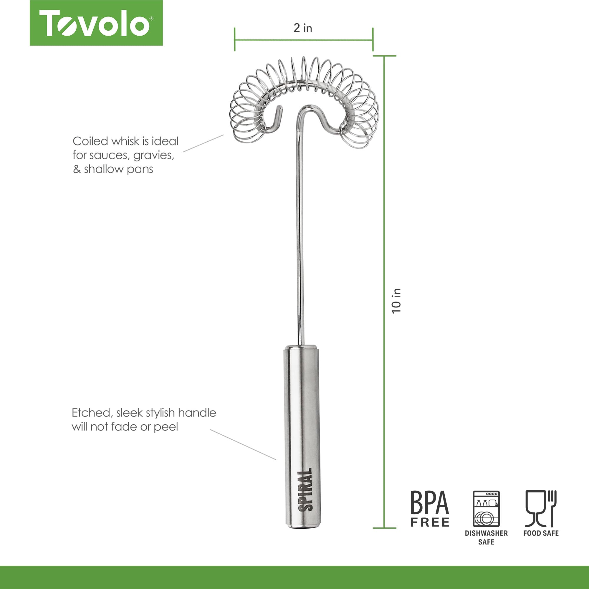 Snapklik.com : Stainless Steel Whip Whisk, 10" - Kitchen Spiral Whisks ...