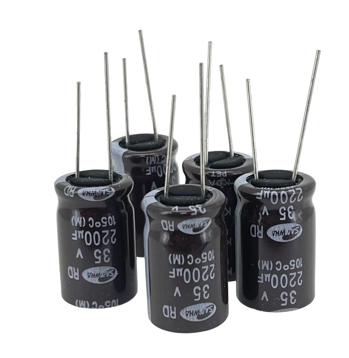 2200uF 35V Radial Electrolytic 105°C Capacitor 12.5mm x 30mm (Pack of 5 ...