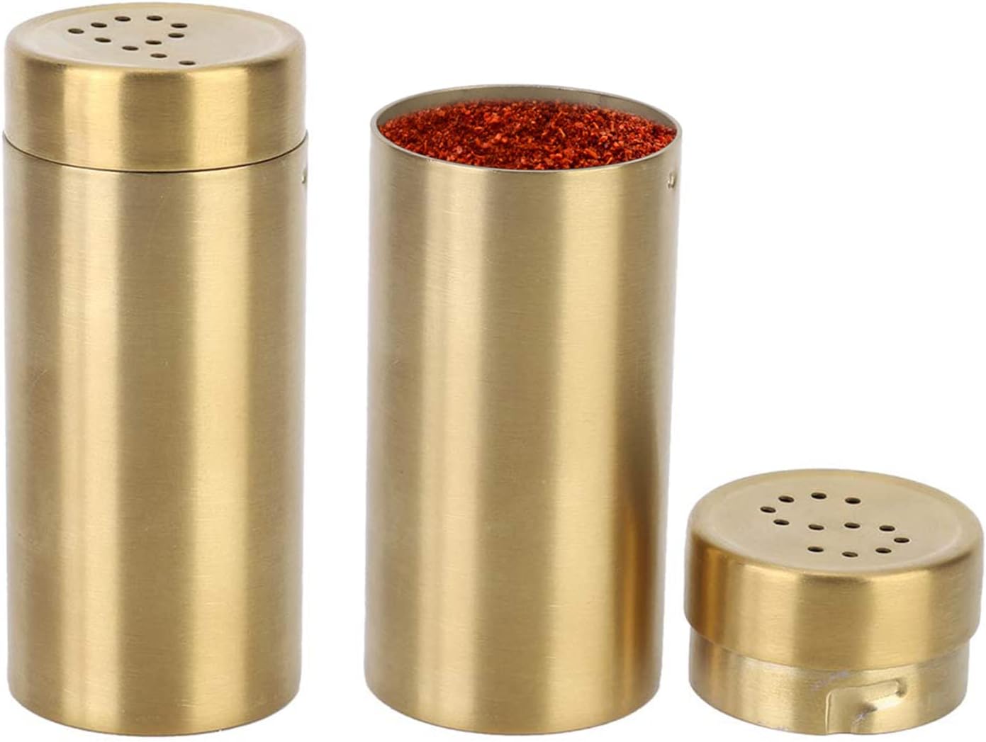Amazon.com: ATB Glass Salt and Pepper Shakers with Stainless Steel Lids ...