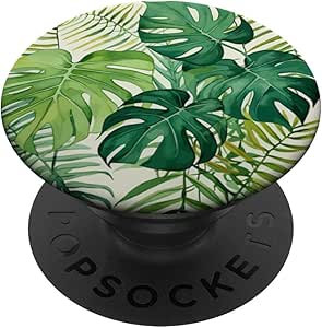 Amazon.com: Monstera Leaf Tropical Watercolor Swiss Cheese Plant ...
