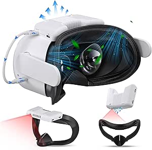 HuiJuKeJi VR Cooling Fan with Soft Face Cover/Pad for Oculus/Meta Quest ...