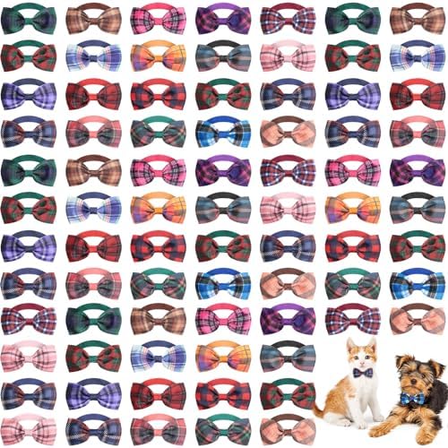 Amazon.com : PET SHOW 50pcs Pack Bulk Christmas Small Dogs Bow Ties ...