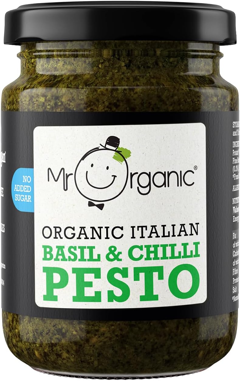 Mr Organic - Organic NAS Basil & Chilli Pesto 130g - Non GMO ...