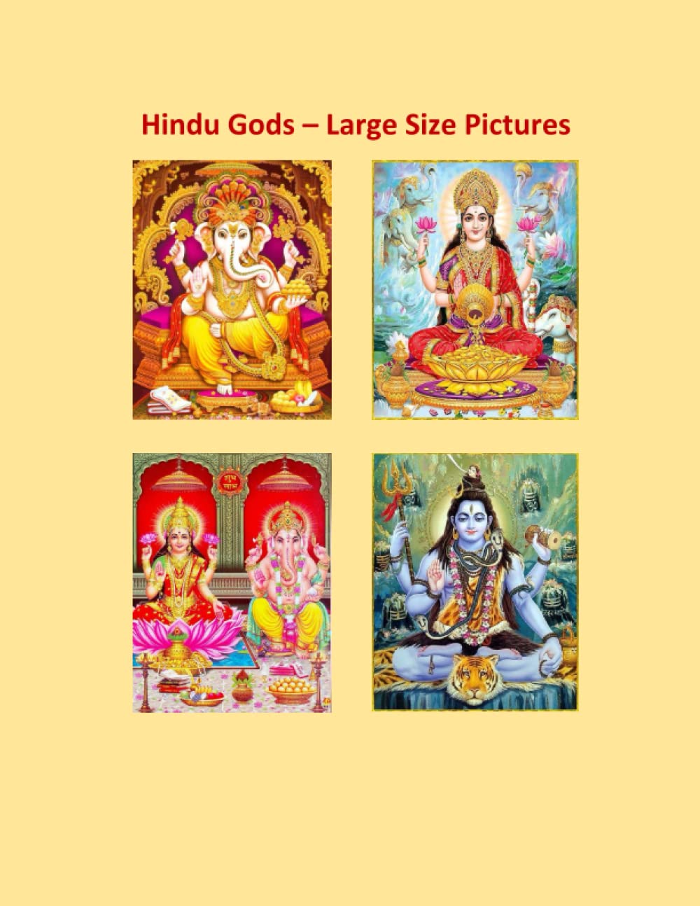 Buy Hindu Gods – Large Size Pictures: Ganesha, Lakshmi, Krishna, Ram ...