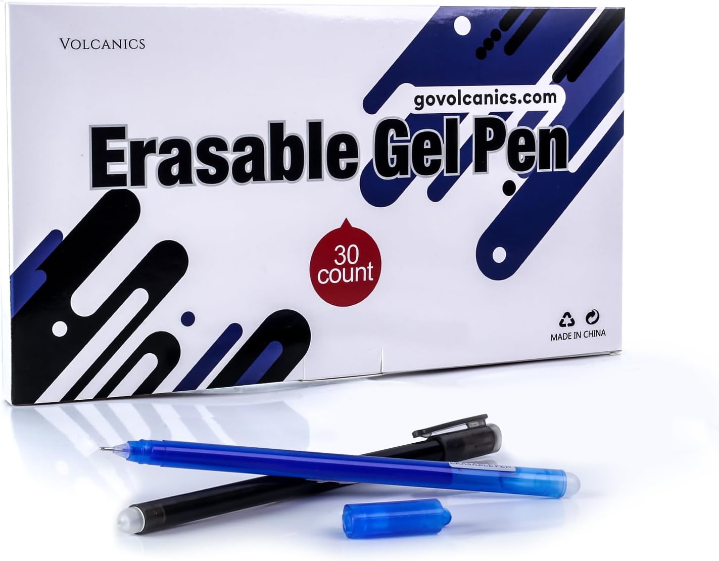 Amazon.com: Volcanics Erasable-Gel-Pens Fine Point 0.5 mm, Blue, 30PCS ...