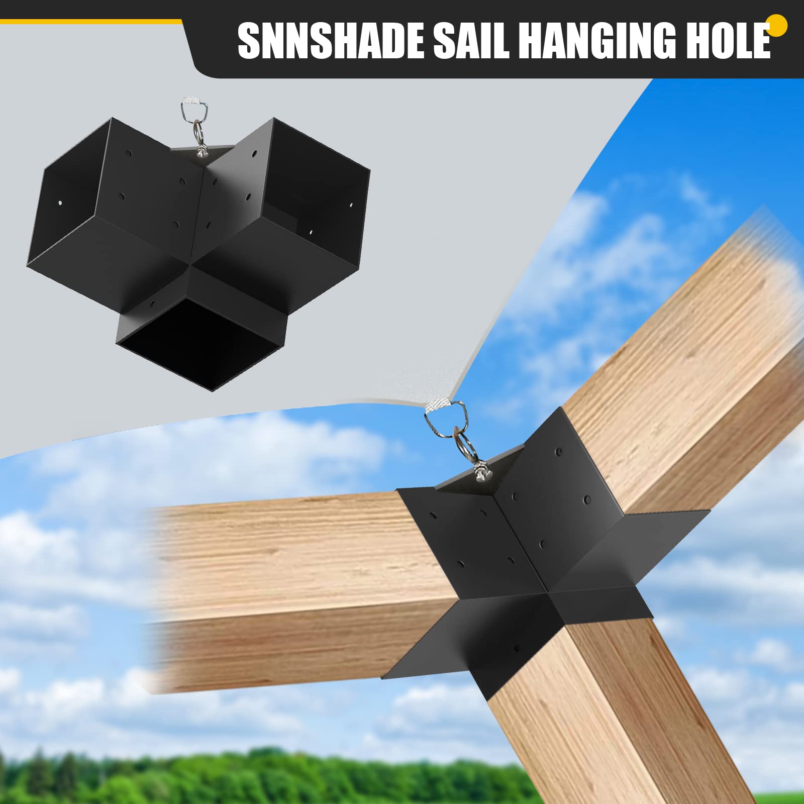 Kinchoix 6x6 Woodworks Pergola Brackets Kit, 3-Way Corner Extension ...