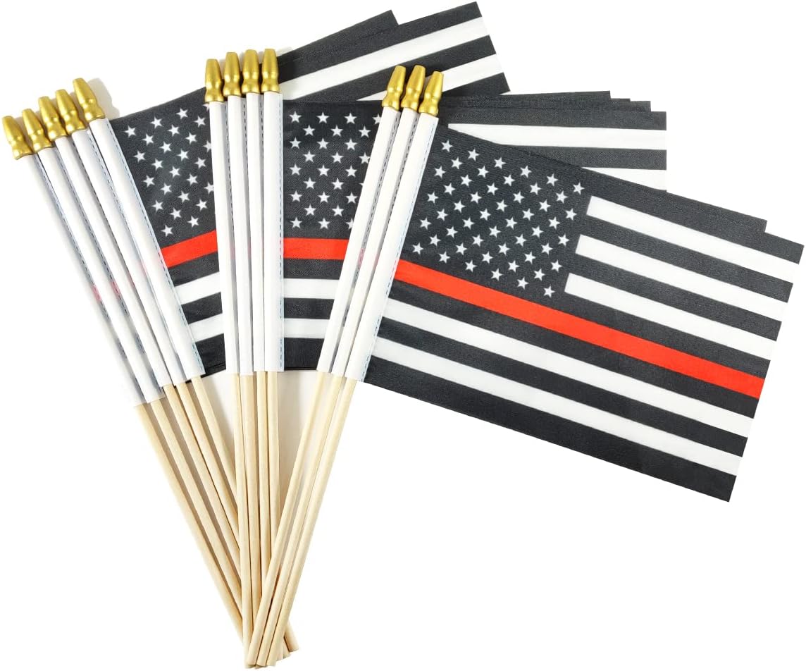 Amazon.com: Newperlite Thin Red Line American Firefighter Stick Flag ...