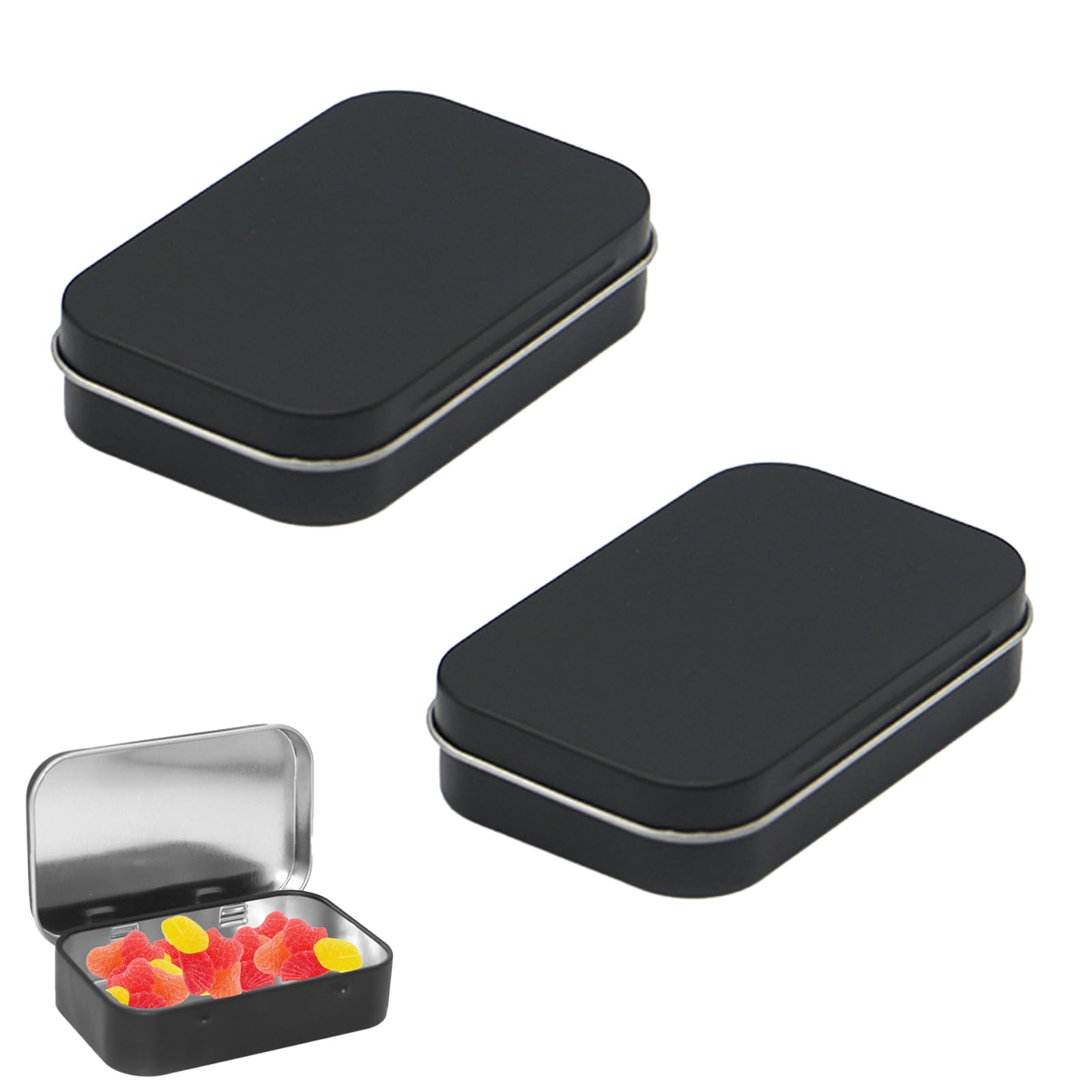 2 Pcs Small Tins with Lids Storage Tins with Lids Canning Containers ...