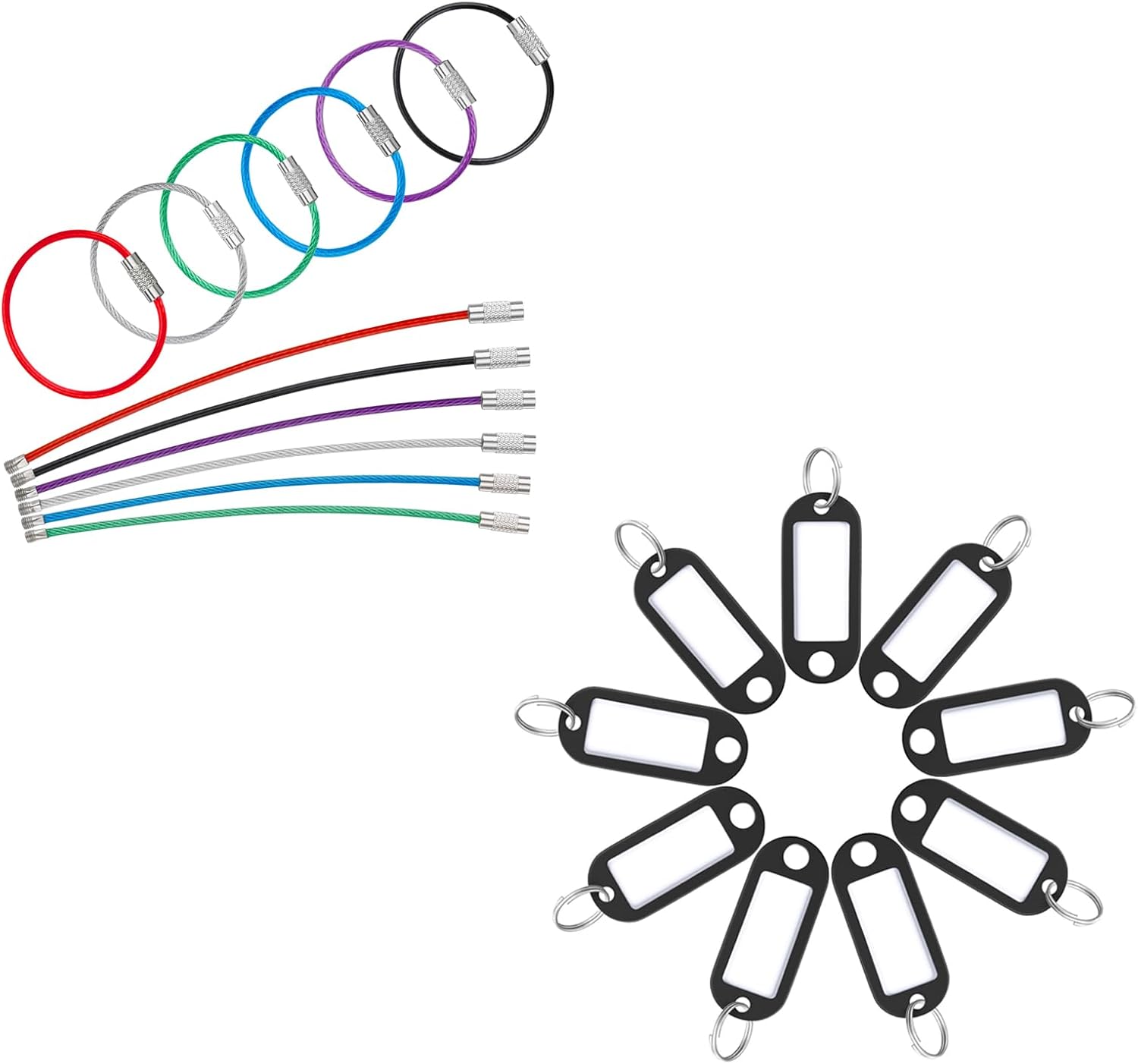 Amazon.com: Uniclife 12 PCS 4 Inch Wire Keychain Cable in 6 Assorted ...