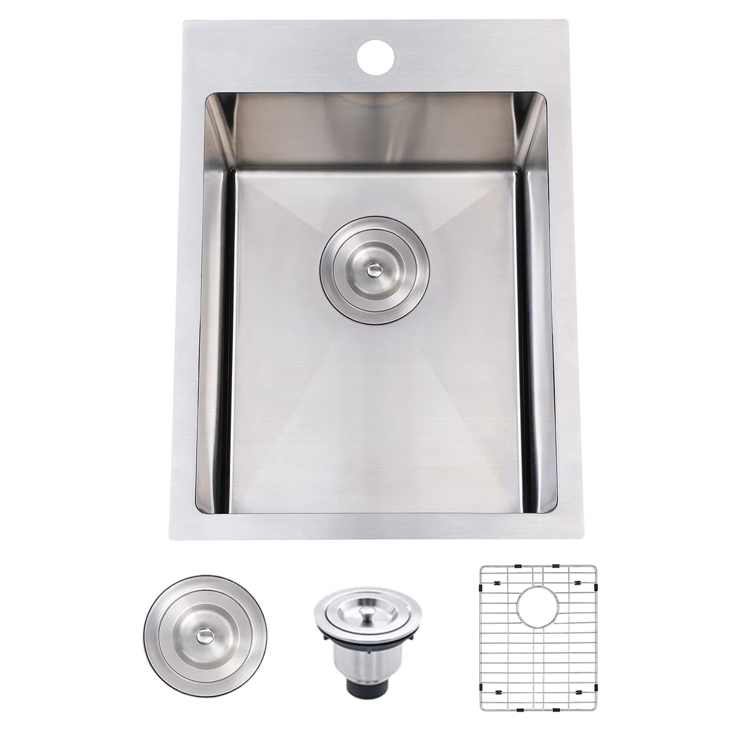 15 x 20 Inch Drop in Bar Sink, Stainless Steel Small Kitchen Sink ...