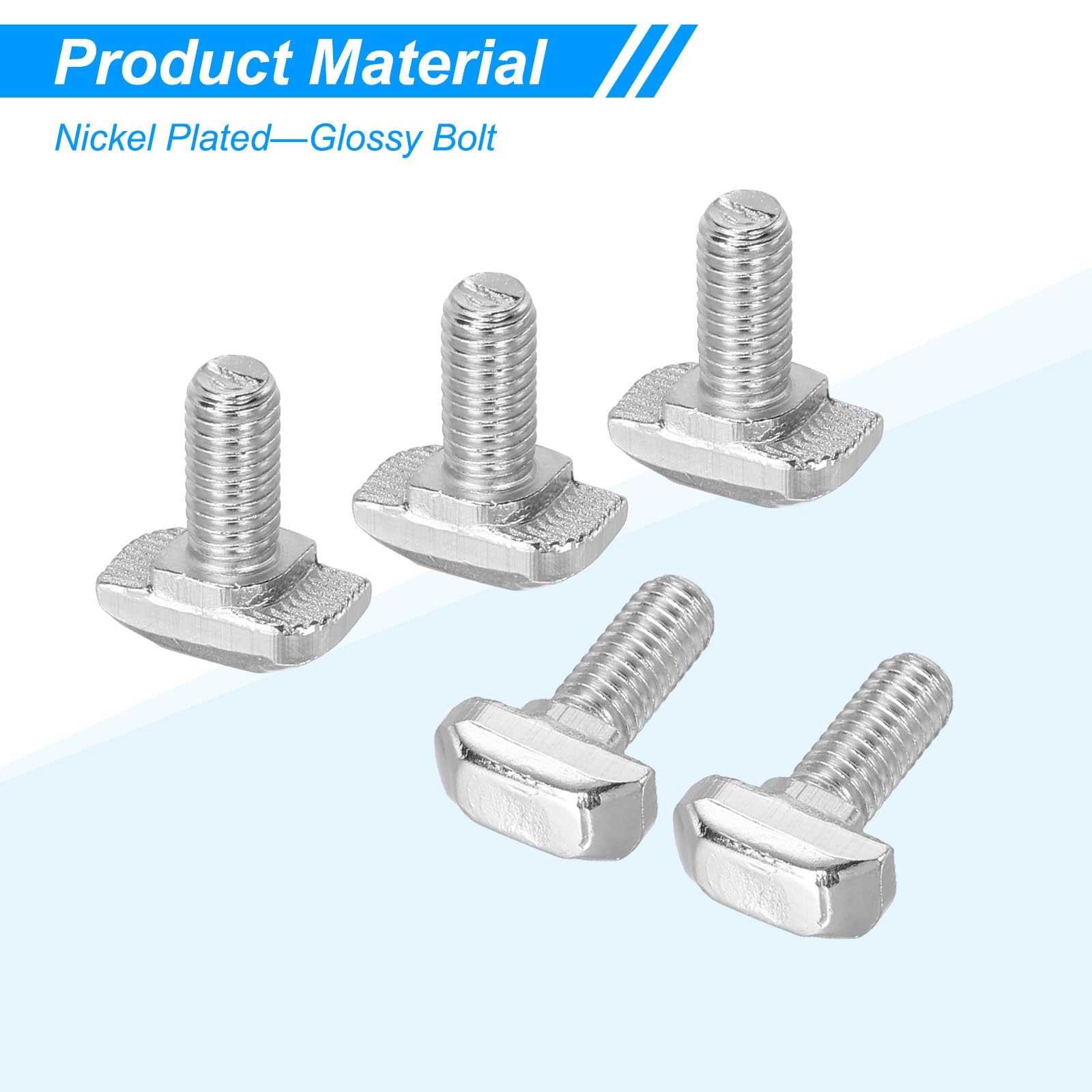 PATIKIL M6x16 Hammer Head Bolt T Screw, 10 Pcs T Slot Drop in Bolt ...
