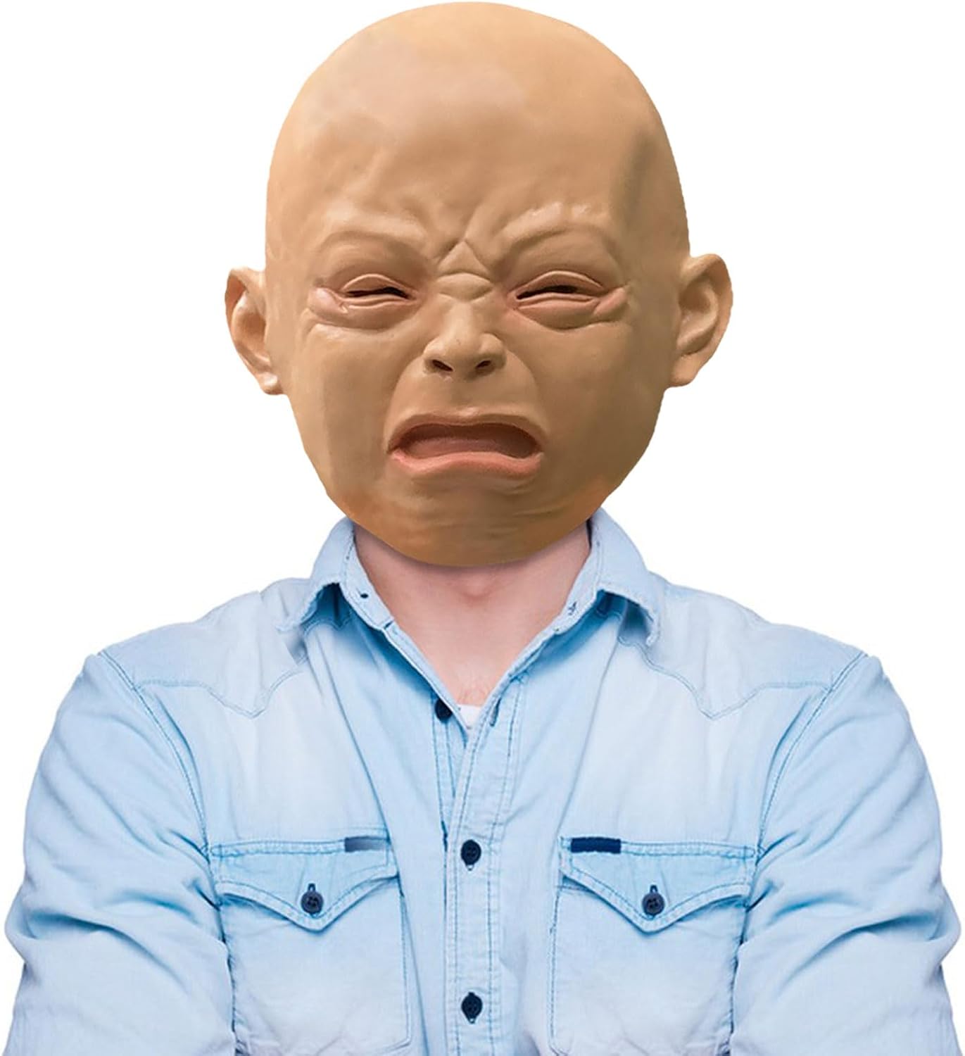 Amazon.com: Dinwenddey Latex Crying Face Mask for Adults, Tearful Angry ...
