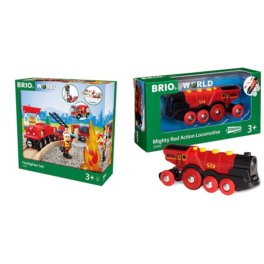 Buy BRIO 33815 Rescue Firefighter Set | 18 Piece Train Toy with a Fire ...