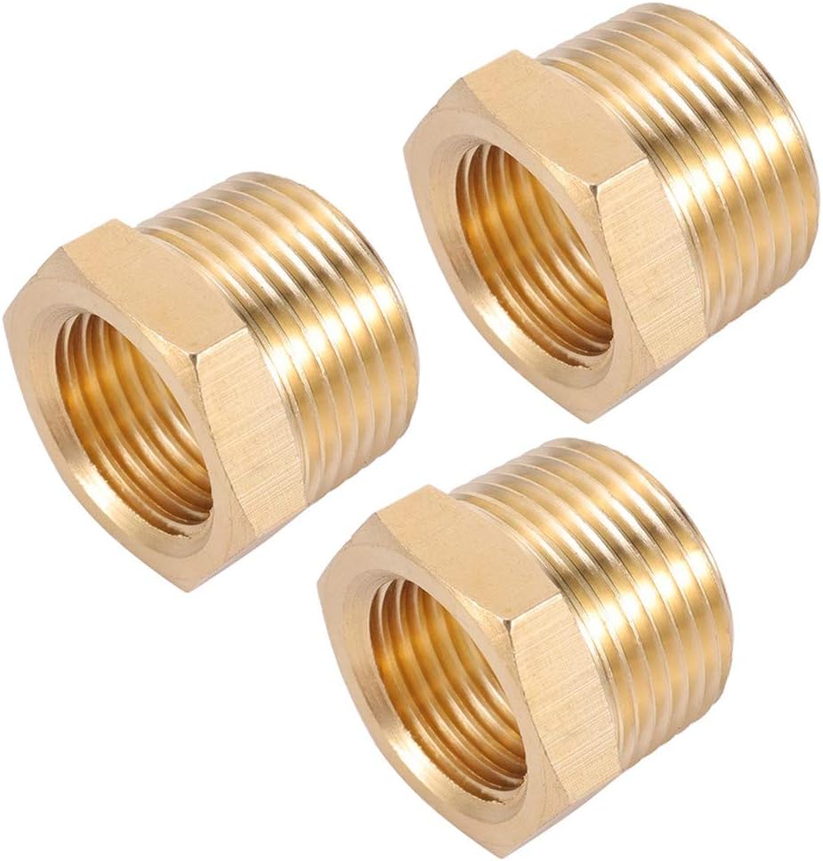 Brass Pipe Adapter, 1/2 inch Female NPT Thread to 3/4 inch Male NPT ...
