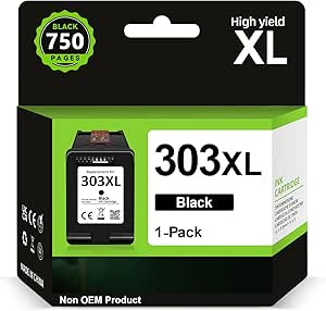 303XL High Yield Ink Cartridge Black- 750 Pages, Replacement for HP 303 ...