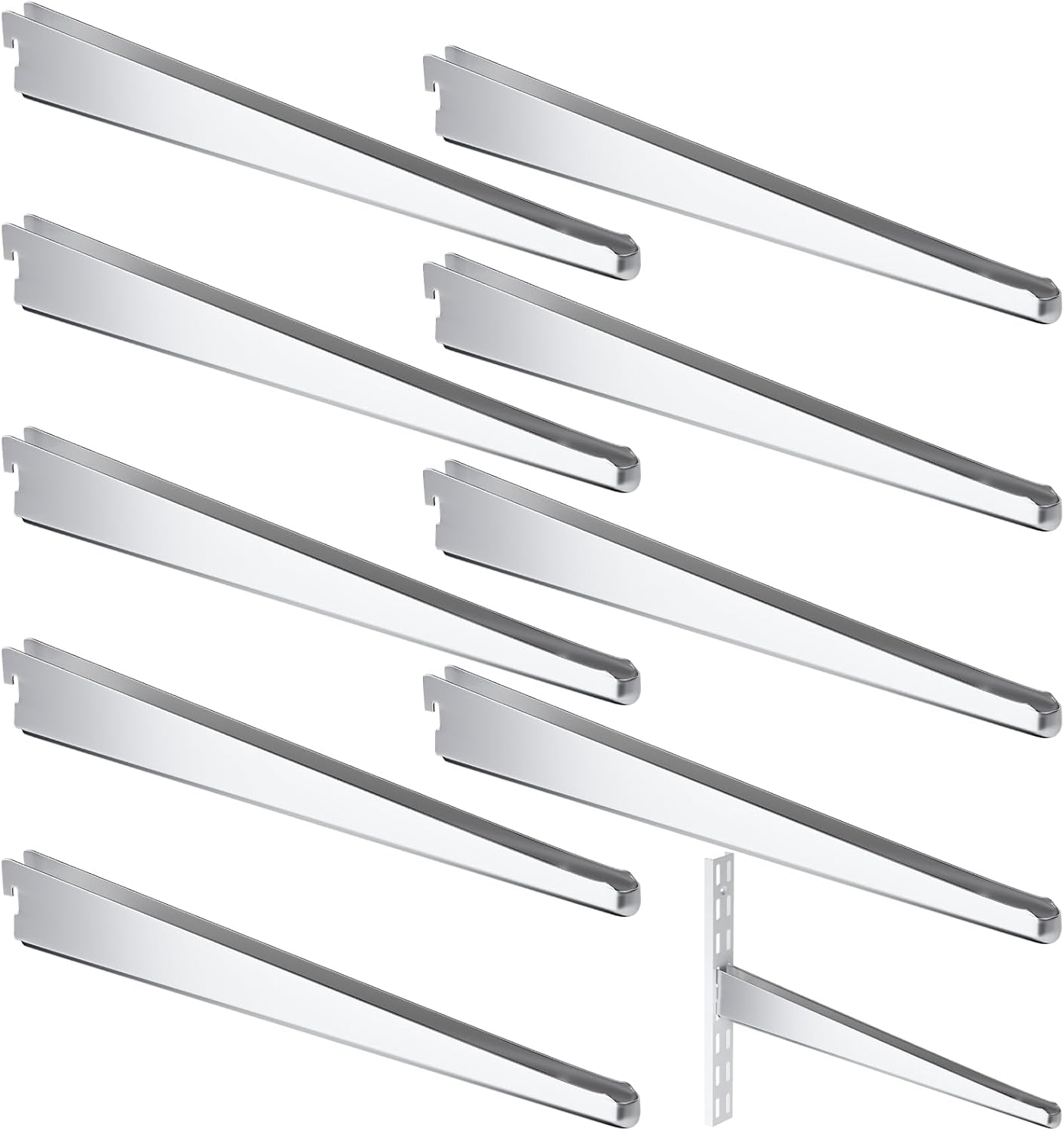 Amazon.com: Yalikop 10 Pack Adjustable Shelf Brackets for Double Track ...