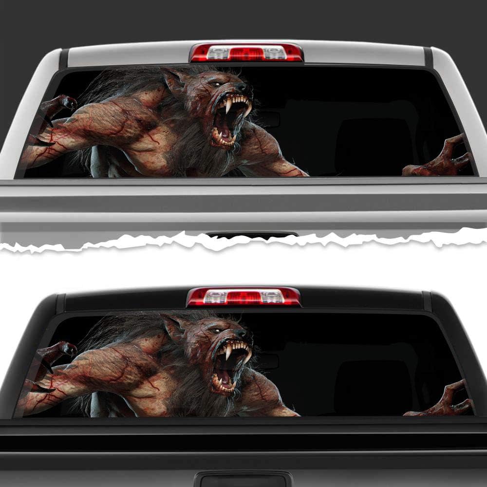 Amazon.com - VSDecals Fantasy Werewolf Perforated Film Car Accessories ...