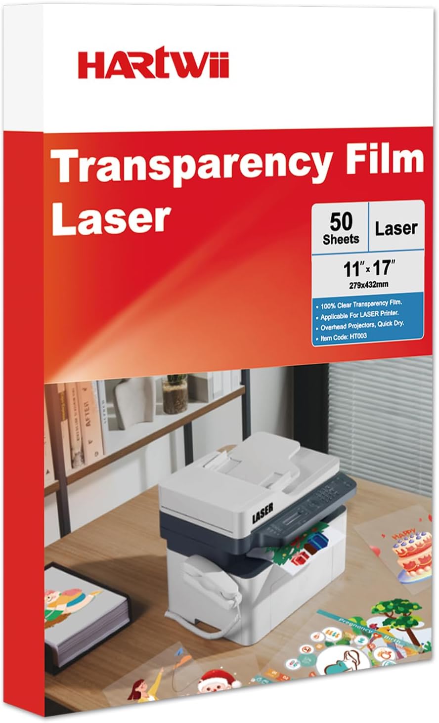 Amazon.com : Uinkit 100Sheets Laser Transparency Film and 50 Sheets ...