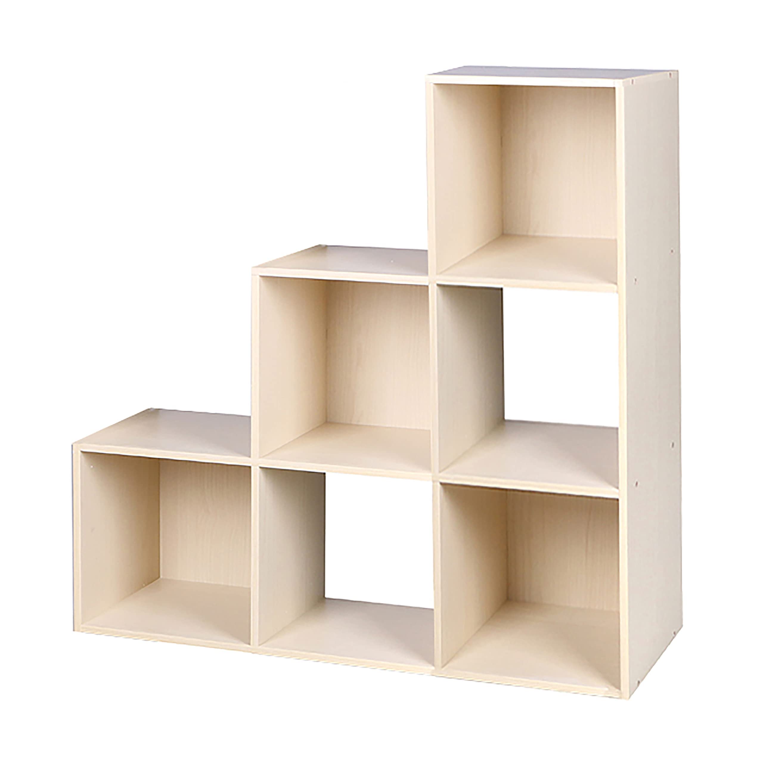 Home Basics Open and Enclosed Cube MDF Storage Organizer, Oak (6-Cube ...