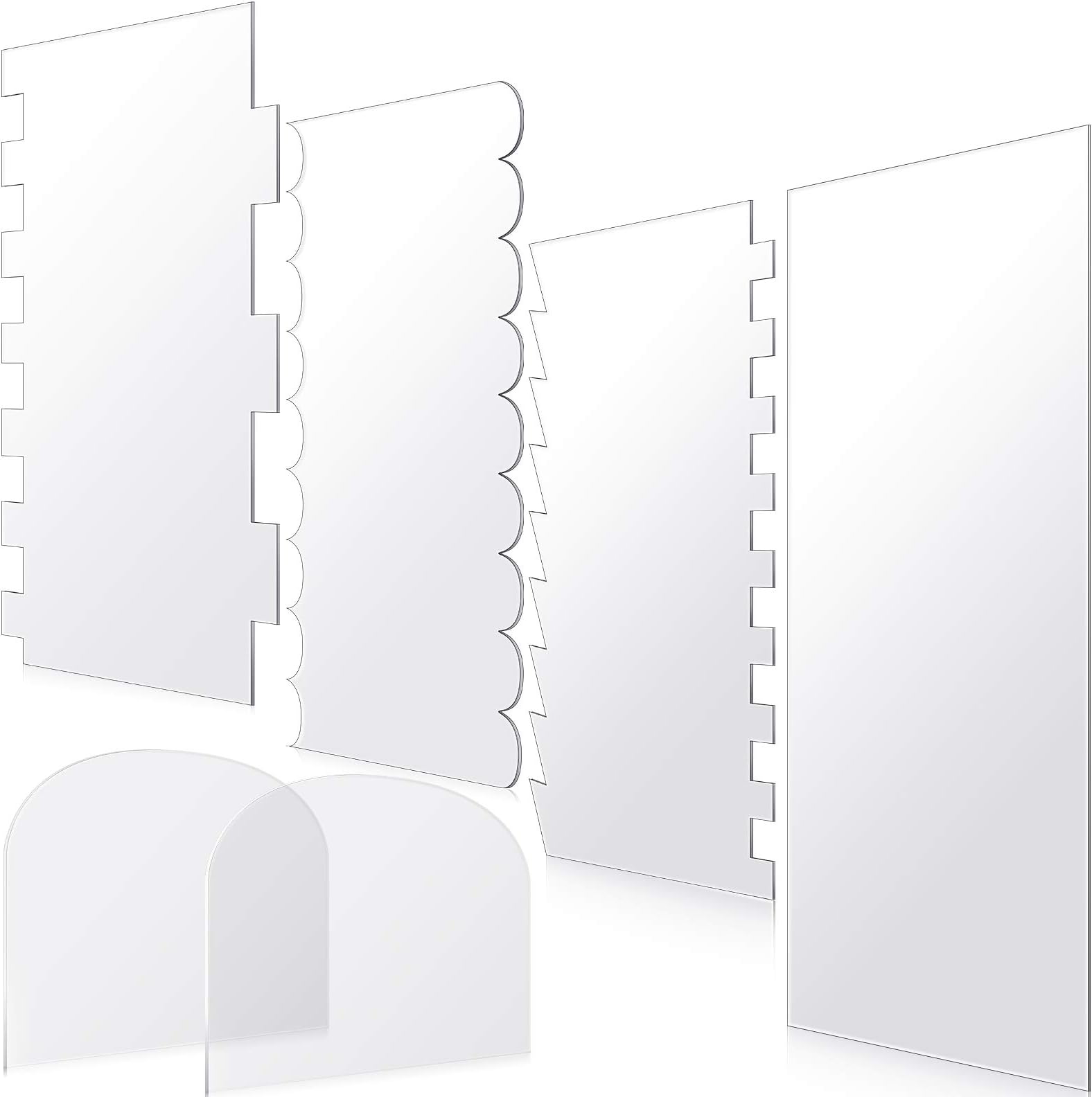 Amazon.com: Patelai 2 Pcs Clear Cake Scraper Acrylic Cake Smoother ...