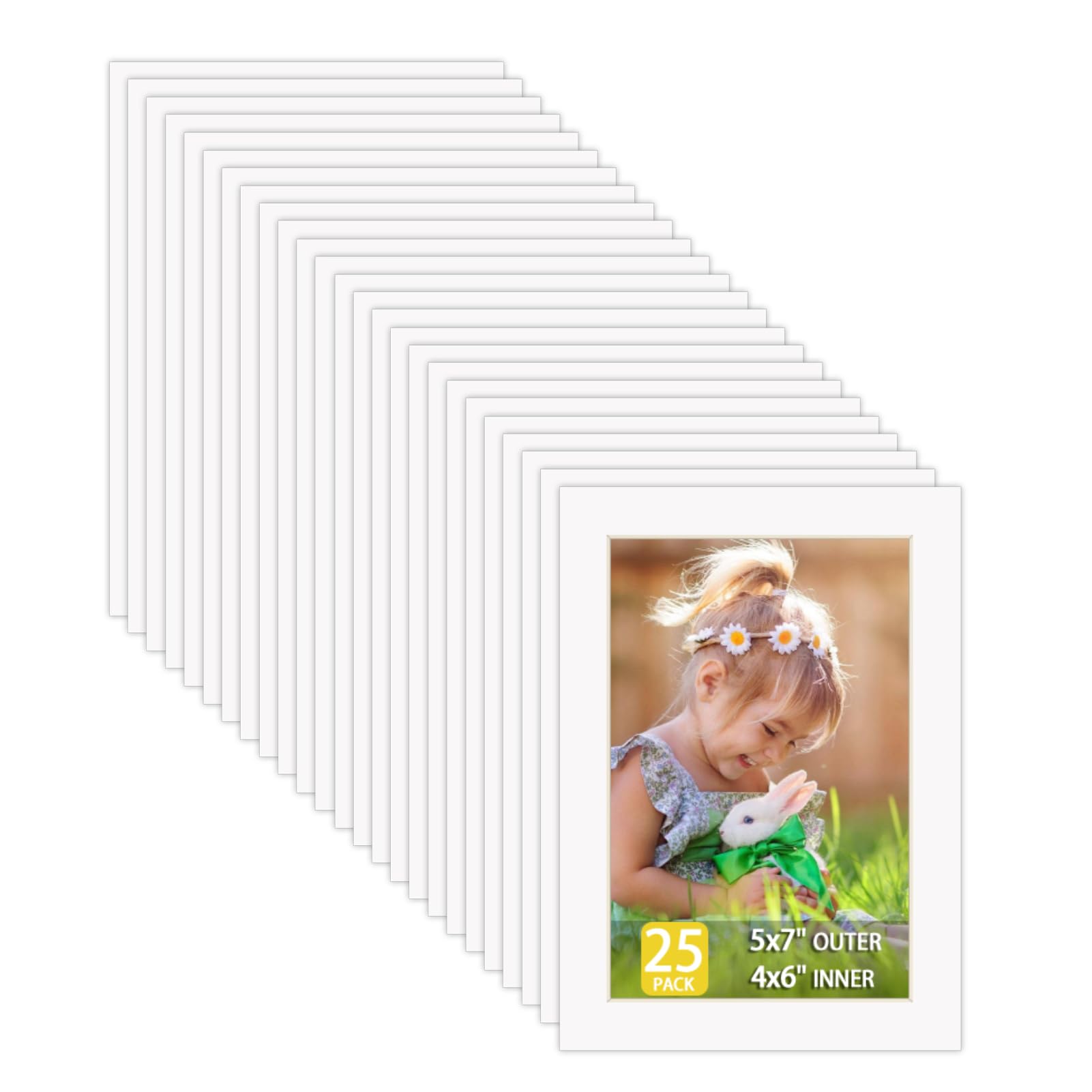 Amazon.com: EXYGLO 25 Packs 5x7 Picture Mats for 4x6 Photo, Frame ...