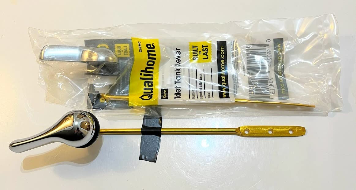 Qualihome Universal Toilet Handle Replacement Kit - Chrome Toilet Tank ...