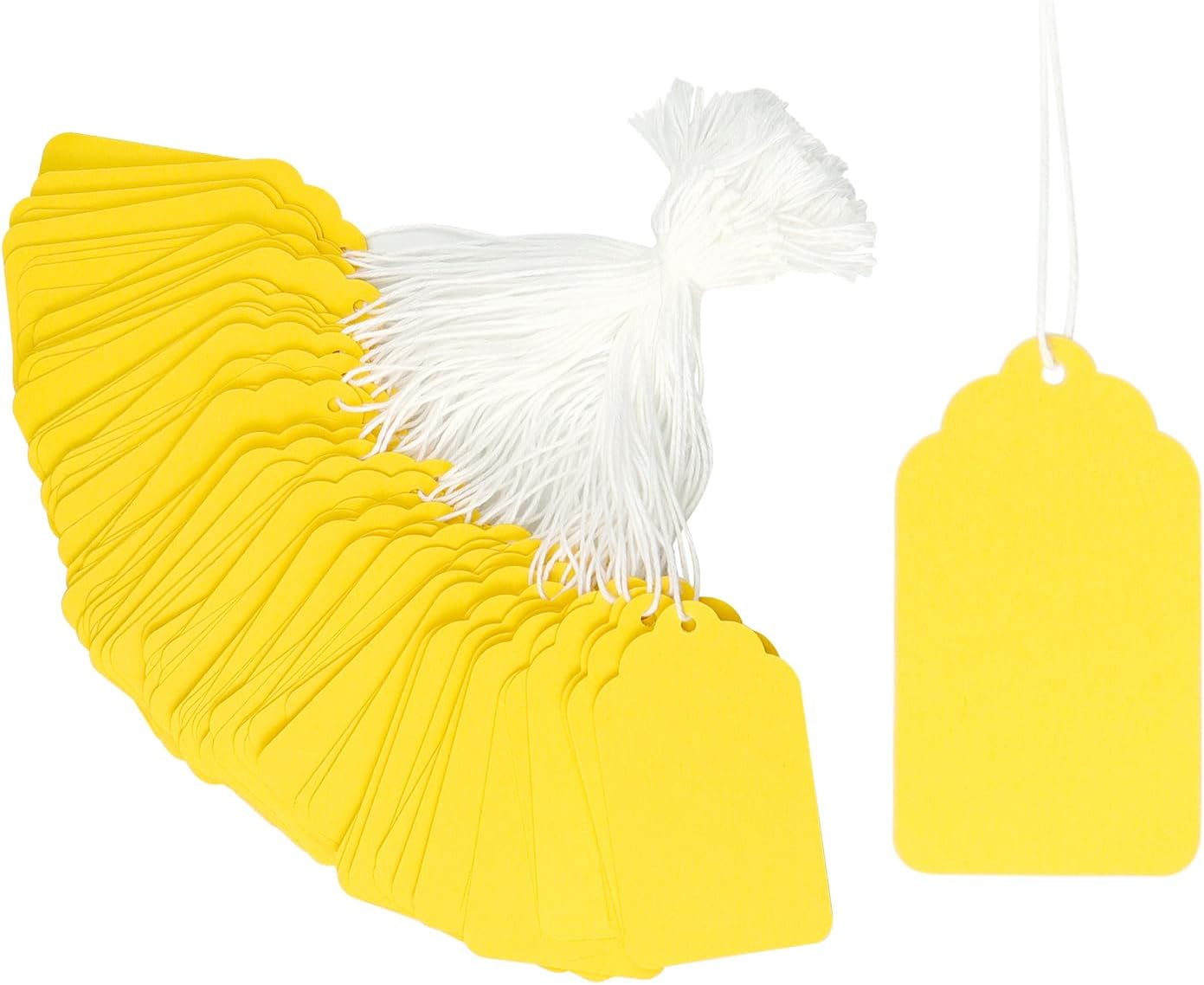 Amazon.com : QWORK Price Tags, 500 Pcs Yellow Paper Gift Tags with ...