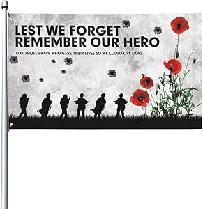 Amazon.com : Lest We Forget Flag, Rememberance Day Military Flags ...