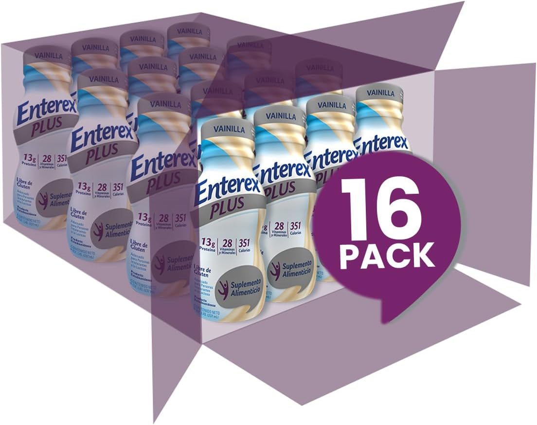Enterex Plus Vainilla Liquido 237ml, caja con 16 botellas. Suplemento ...
