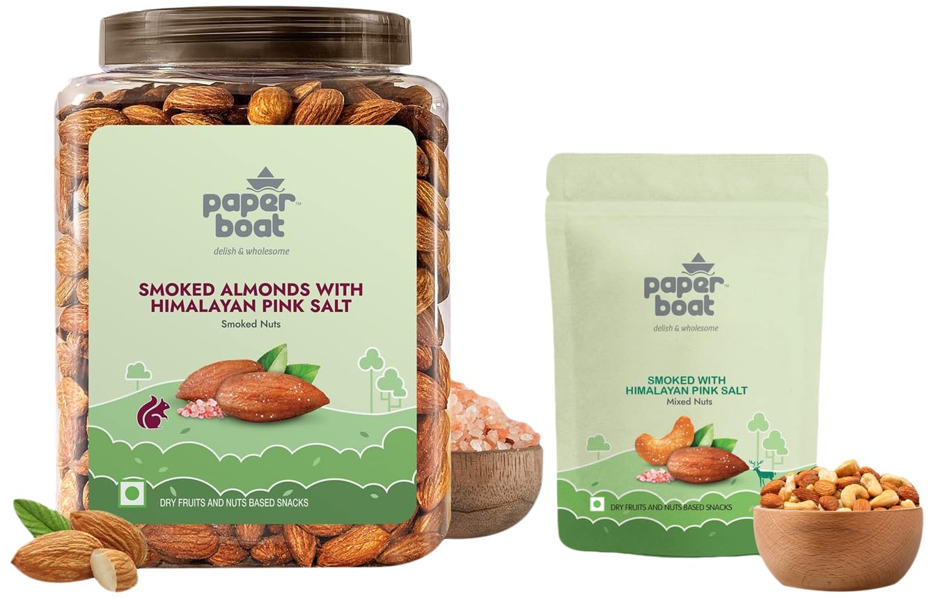 Paper Boat Premium Smoked and Roasted Almonds Himalayan Pink Salt ...