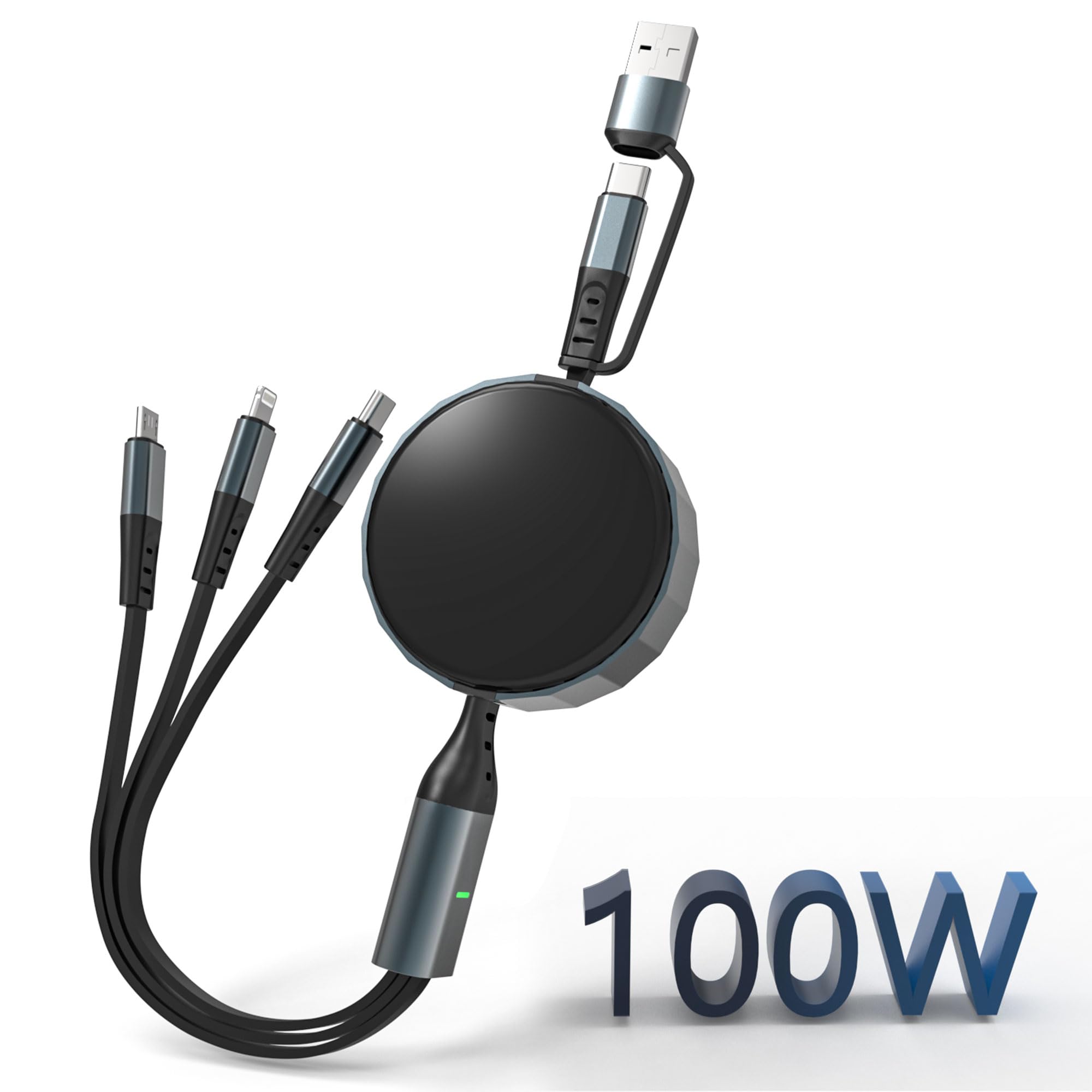 Amazon.com: 100W Retractable Multi Charging Cable 6A 3in2 MFi Certified ...