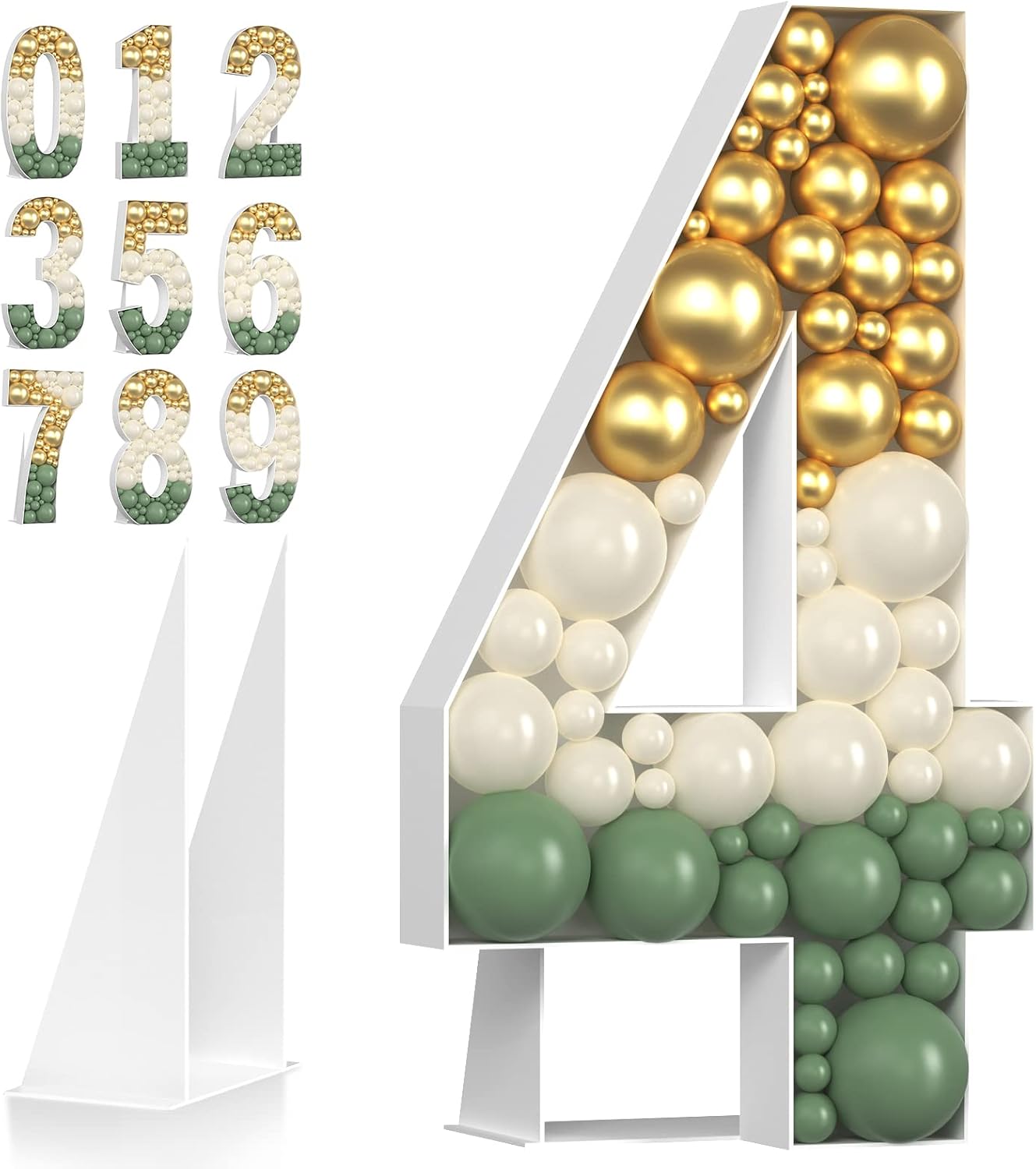 Amazon.com: NISOCY 4FT Mosaic Numbers for Balloons, Marquee Light up ...