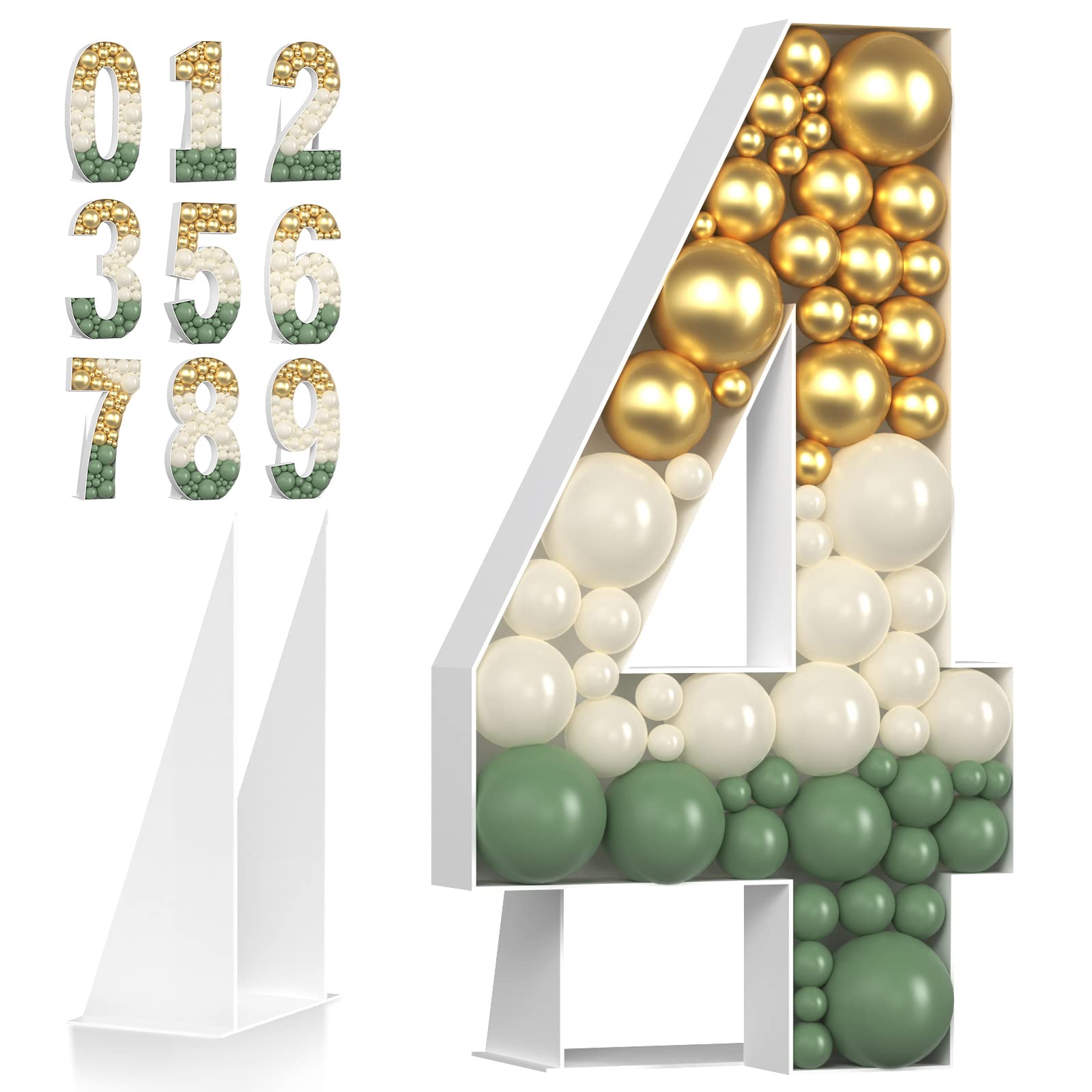 Buy NISOCY 4FT Mosaic Numbers for Balloons, Marquee Light up Numbers ...