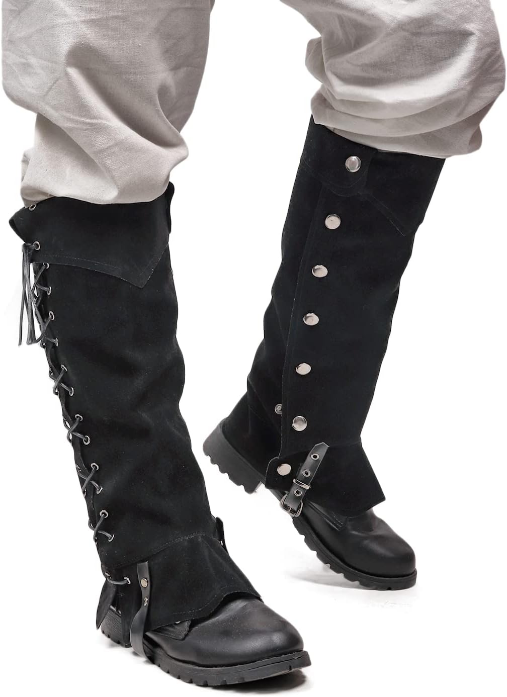 Amazon.com: FURPHI Medieval Pirate Boot Covers Faux Leather Steampunk ...