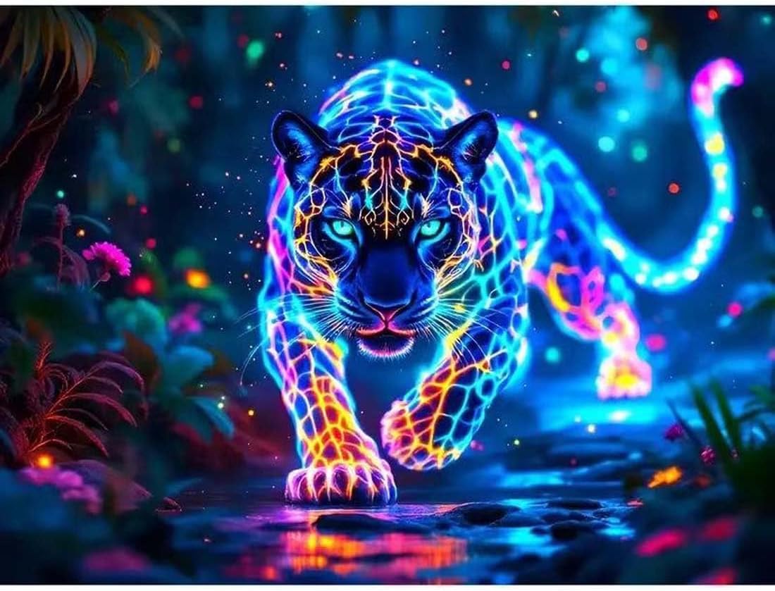 Amazon.com: Leopard Painting Kits for Adults 5D Round Full Drill Animal ...