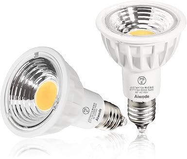 Amazon | Aiwode LED電球 5.5W E17口金直径17mm 95Ra演色性LED スポットライト調光不可、昼白色5000K 2個セット、ハロゲン電球60W形相当、広角タイプ ...