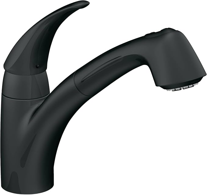 Moen 7560BL Extensa One-Handle Low Arc Pullout Kitchen Faucet, Matte ...