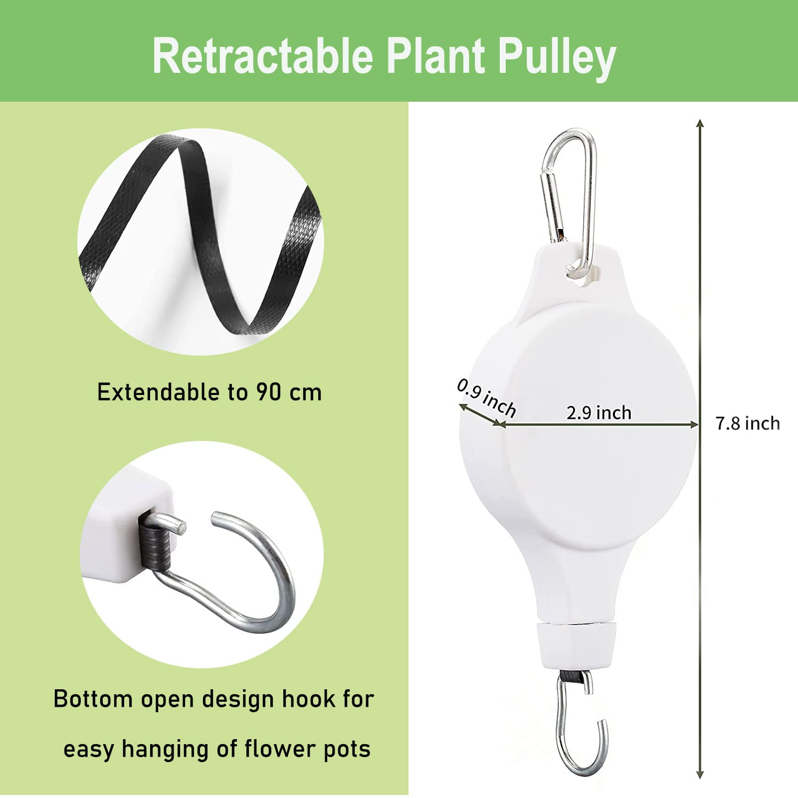 Snapklik.com : WXTOOLS 4 Pack Retractable Plant Pulley, Pulleys For ...