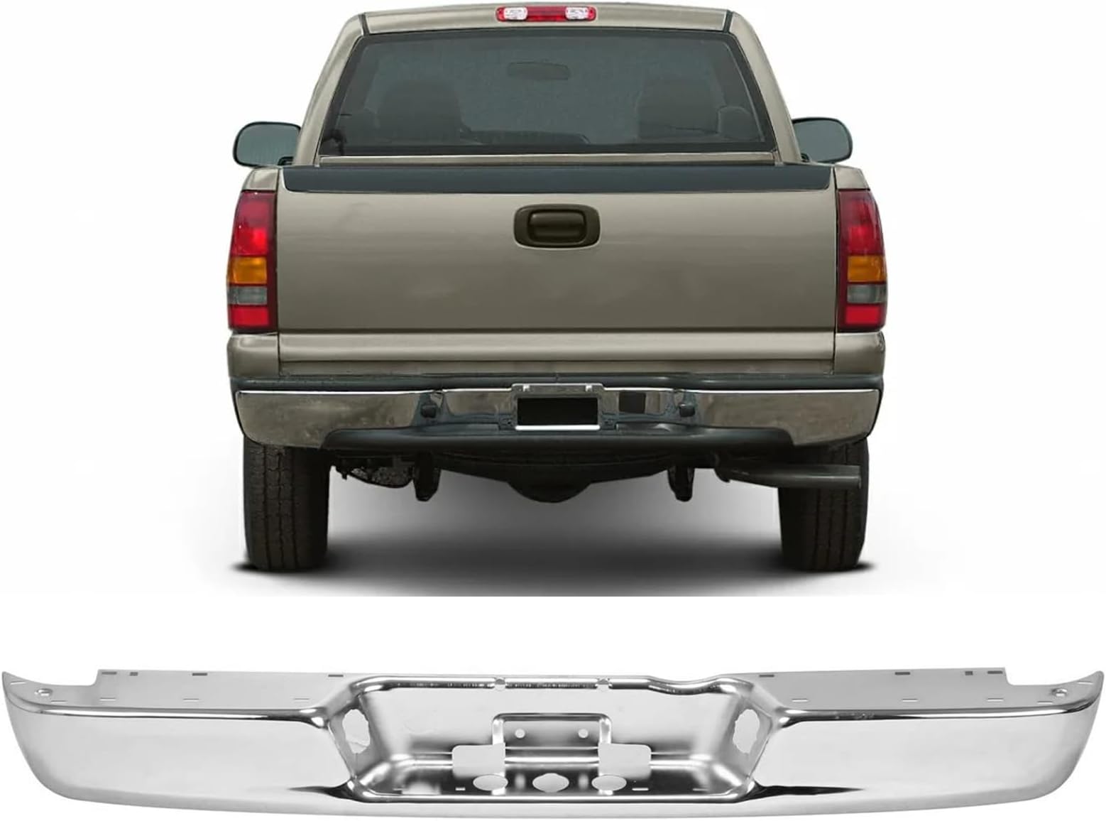 Amazon.com: CP Rear Step Bumper Face Bar Fit Chevy Silverado GMC Sierra ...