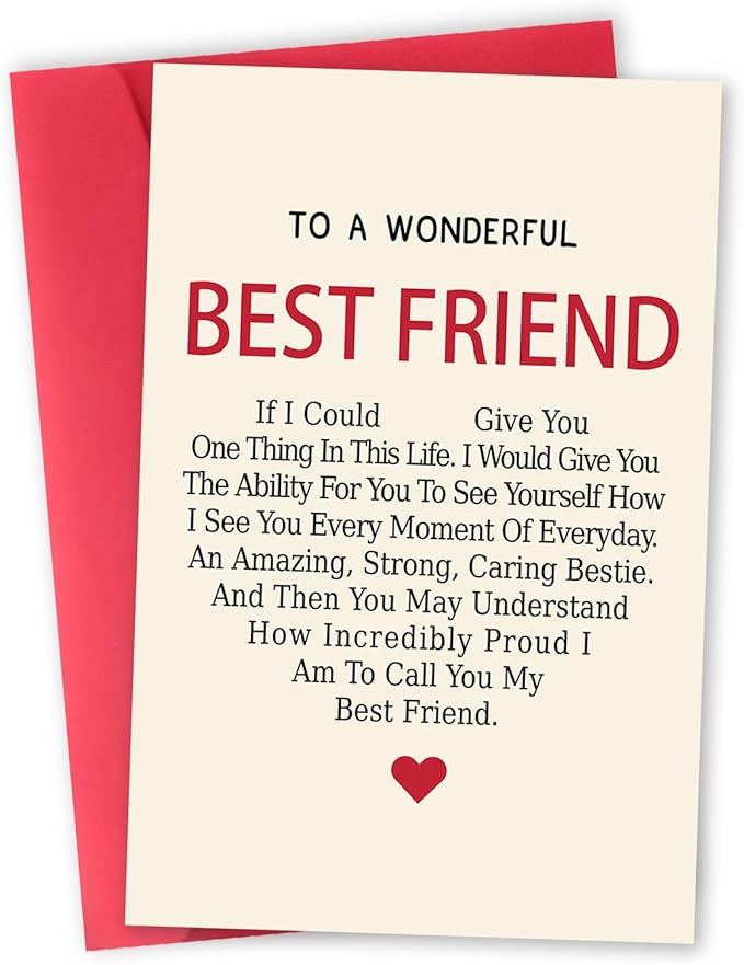 Amazon.com: mmuue Lovely Bestie Birthday Card, Heartfelt Birthday Card ...