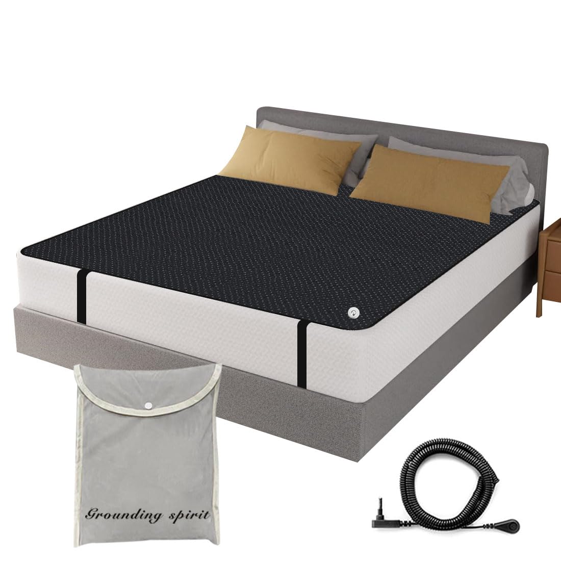 Grounding Mat for Bed, Conductive Grounding Sheet and 16.4 Feet ...