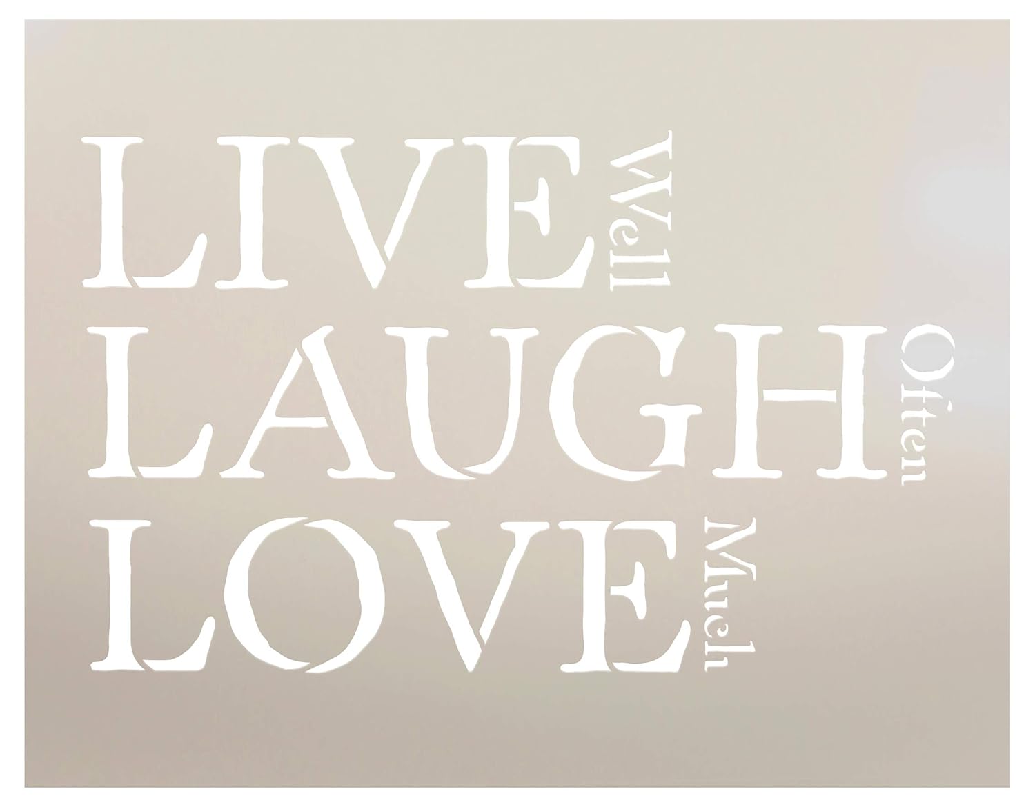 Live Laugh Love Stencil by StudioR12 | Traditional Stacked Word Art ...