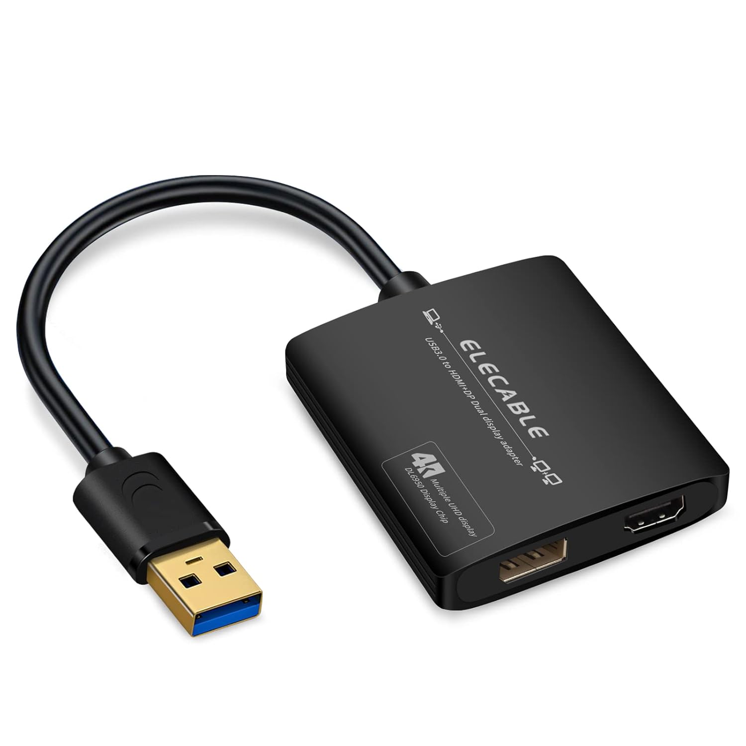 USB 3.0 to HMDI+DisplayPort Adapter, DisplayLink DL-6950 Chip USB ...